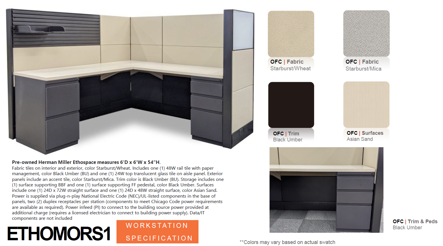 Refurbished Herman Miller Ethospace 6'D x 6'W Cubicles - Renew Office ...