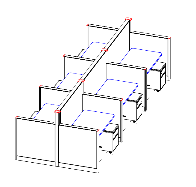 Certified PreOwned Steelcase Answer 5'Wx3'Dx54"/42"H Cubicles - Renew ...